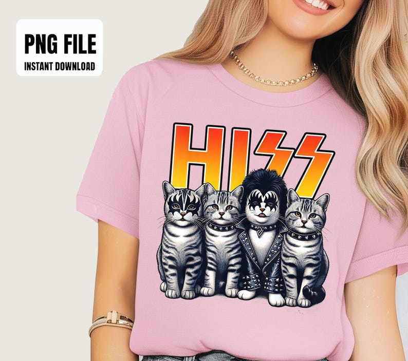 Cute Hiss Cats Rock Kittens Kitty Rocking Music Cat Lovers Sublimation ...
