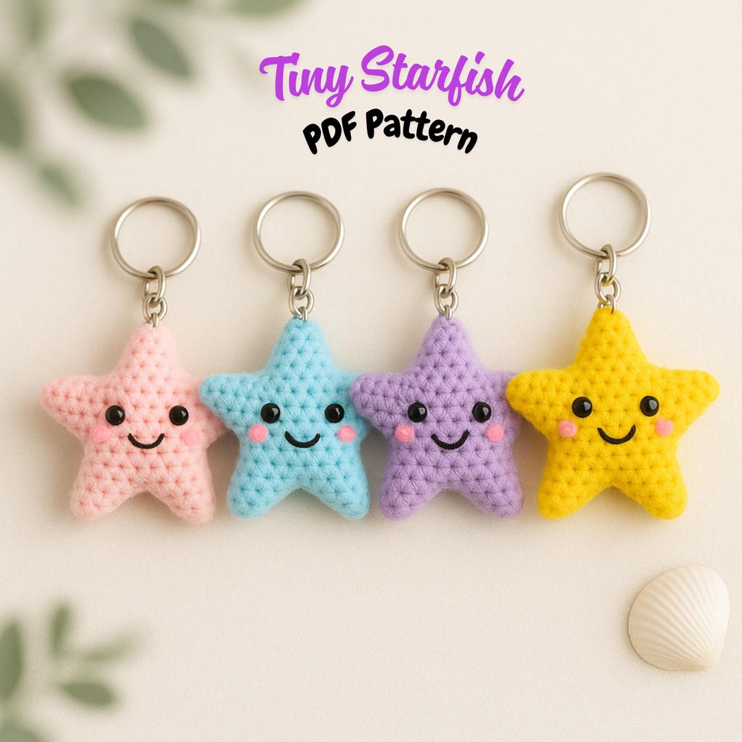 Amigurumi Starfish Crochet Pattern: Mini Sea Animal Keychain (PDF ...