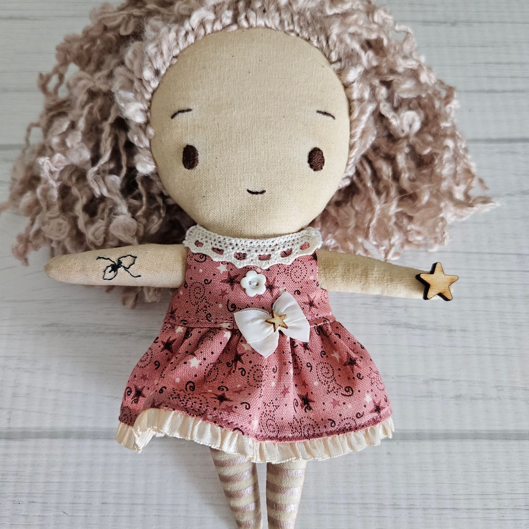 Star Ragdoll Tattoo Girl Soft Doll Primitive Doll Raggedy Ann Plush ...