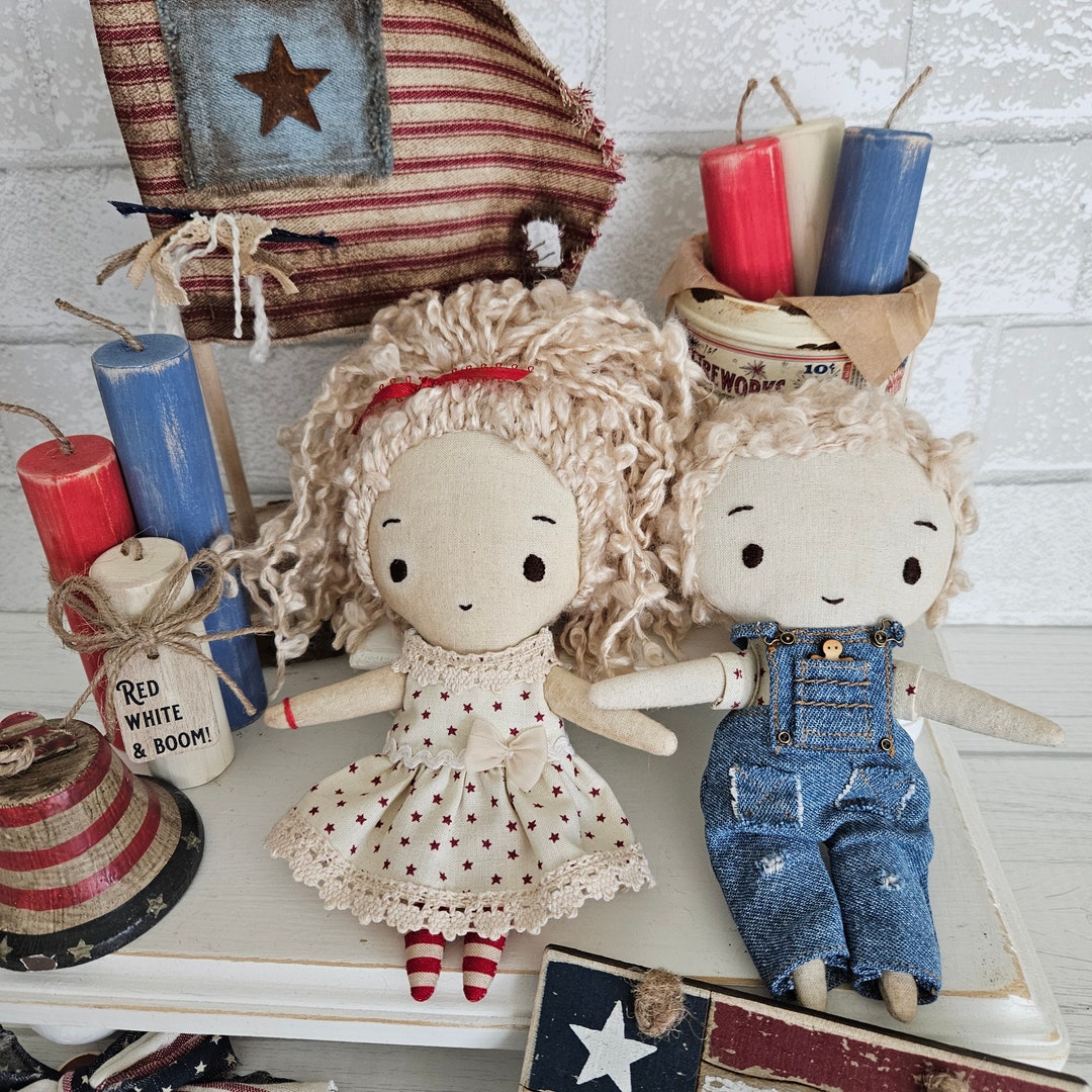 America Ragdoll Soft Doll Primitive Doll Raggedy Ann Andy Mini Doll ...