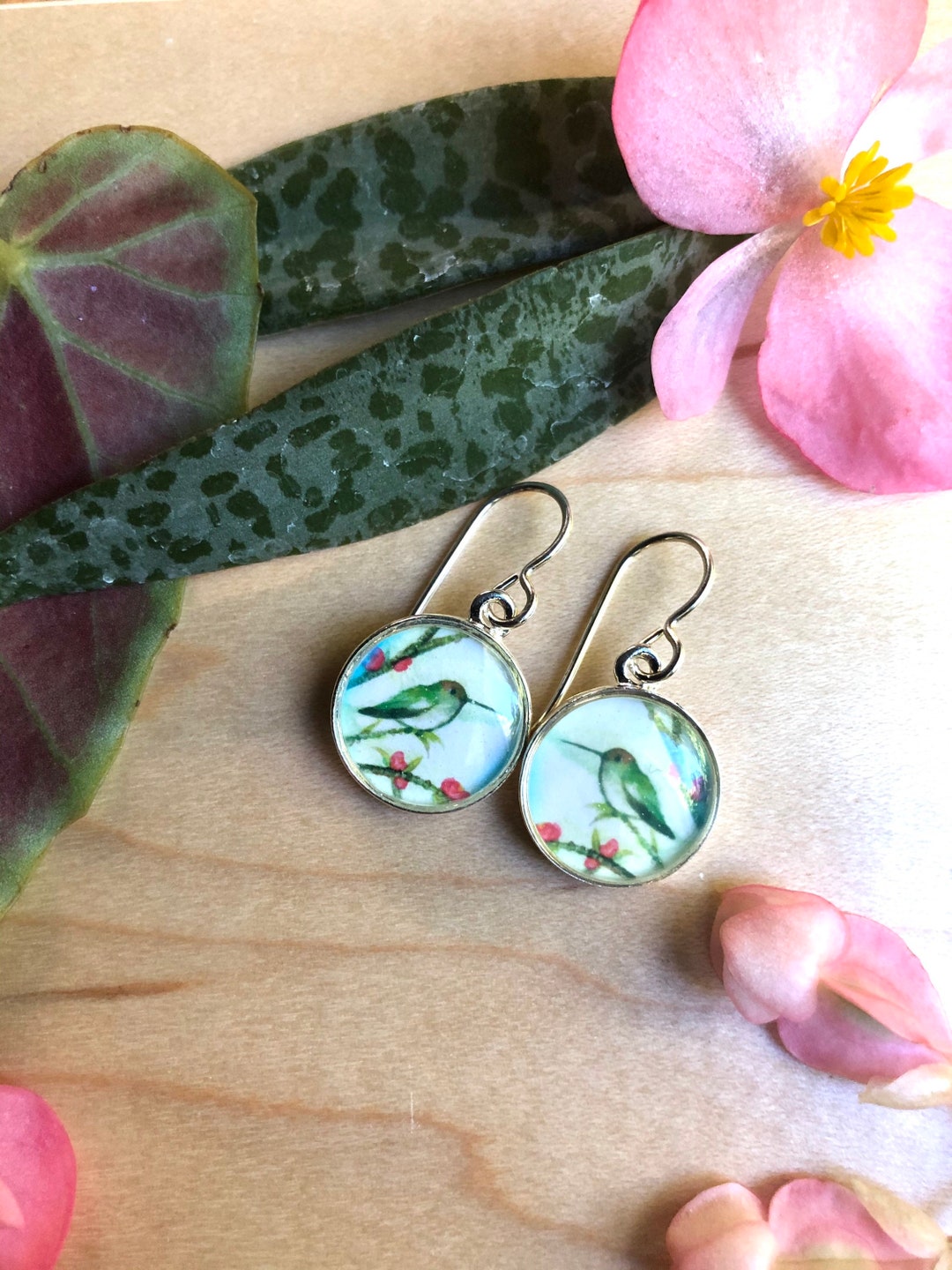 Hummingbird Earrings, Silver Hummingbirds, Dainty Hummingbird Earrings ...