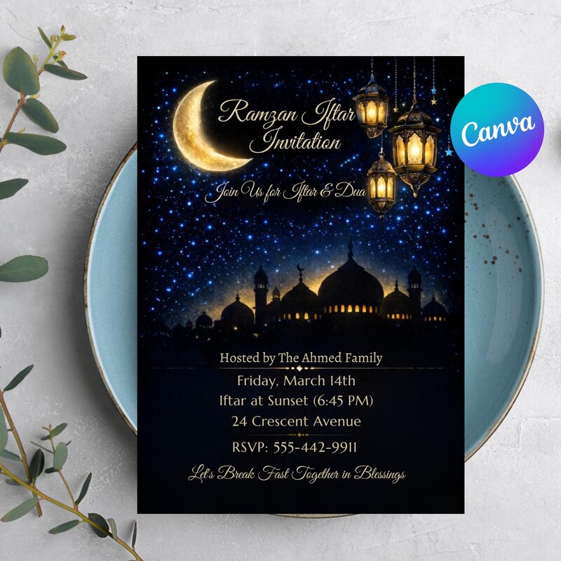 Iftar Invitation Cards - Etsy
