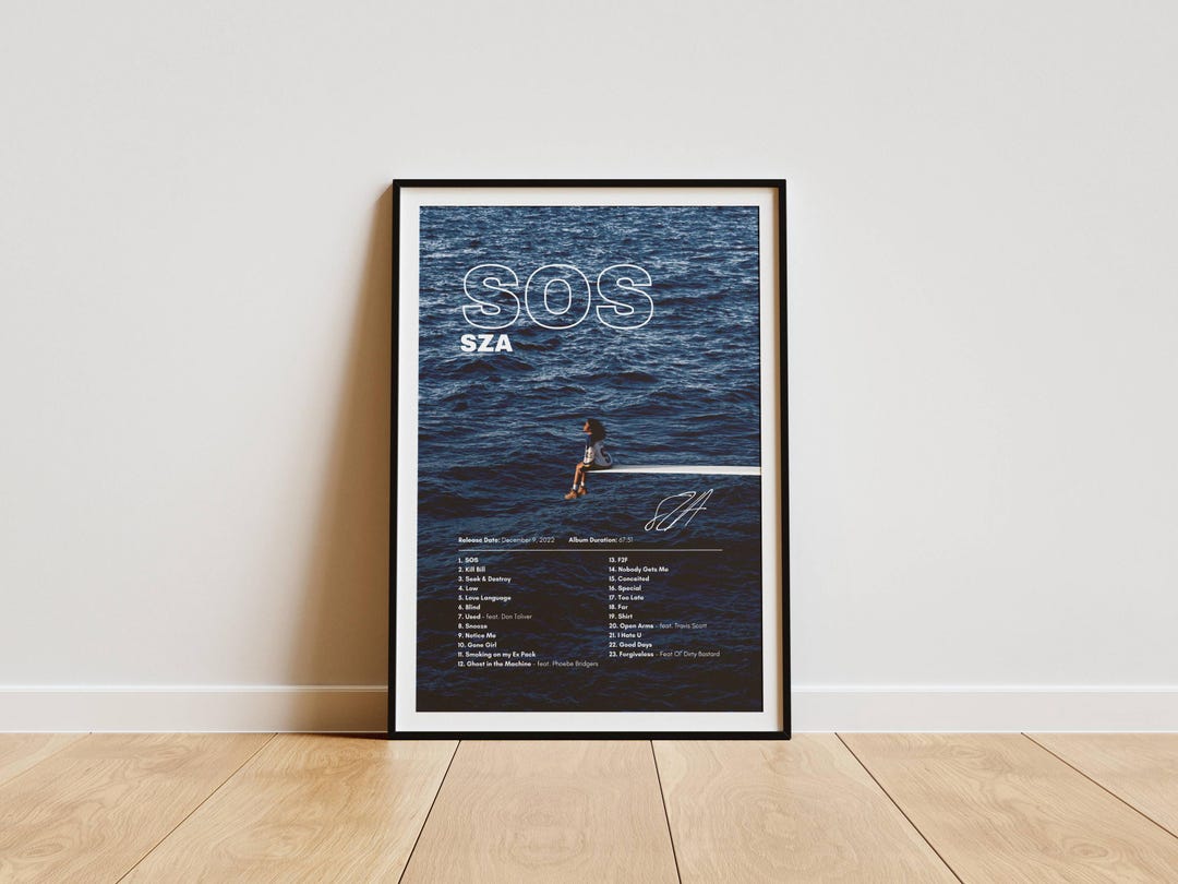 SZA Album Digital Poster, SOS Songs Tracklist Print, Hip Hop Music Wall ...
