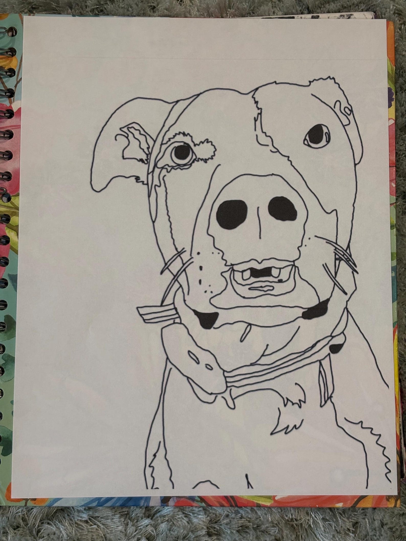 Printable Dog Coloring Page| Hand-traced Line Art| Pet Lover Craft for ...