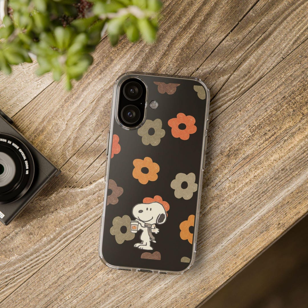 Charlie Brown Clear Impact Resistant Cases, Cute Floral iPhone 17, Fall ...