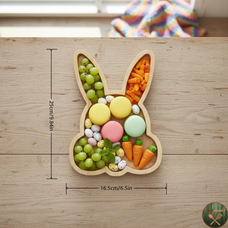 Wooden Elk Tree Tray – Solid Wood Bunny & Hat Decorative Serving Tray ...