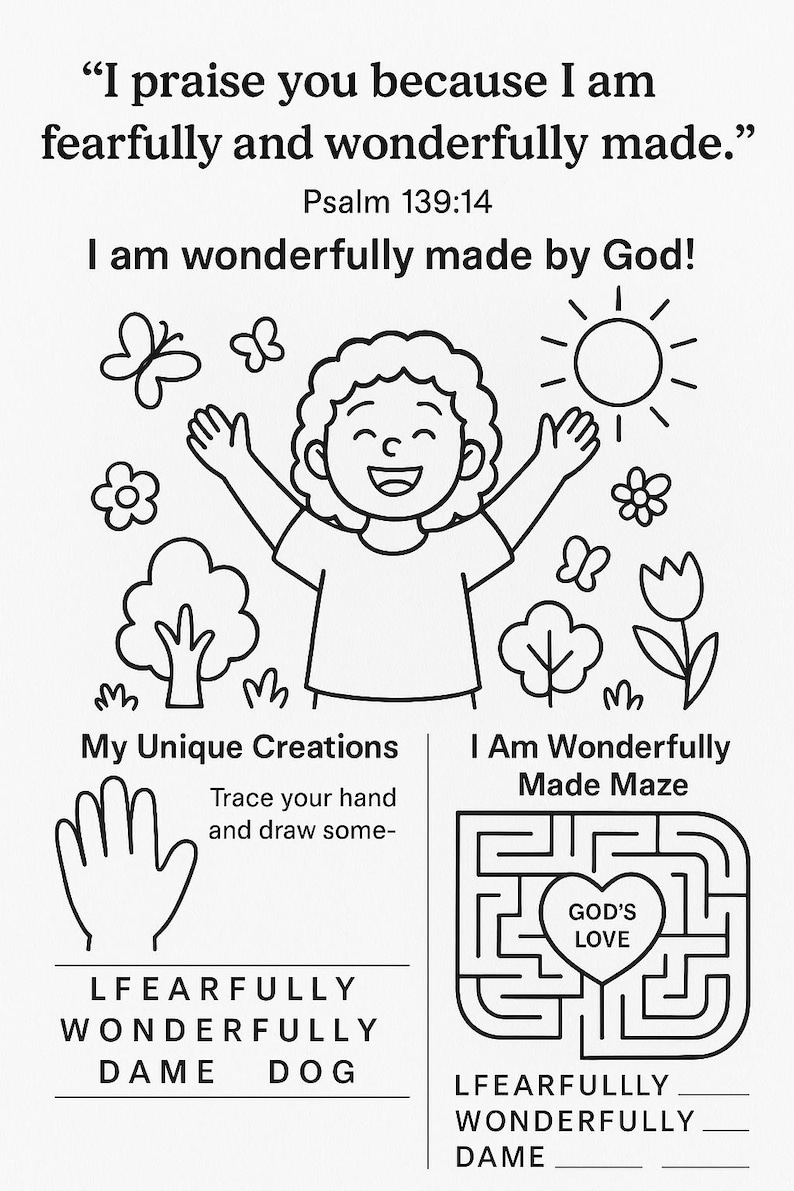 Sunday School Activity Sheet - Etsy UK