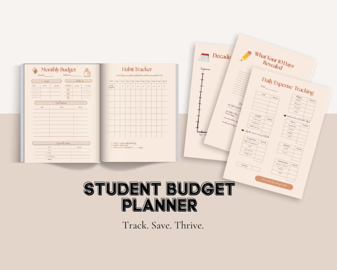 Student Budget Planner Printable A4 & A5 Monthly Finance Tracker ...