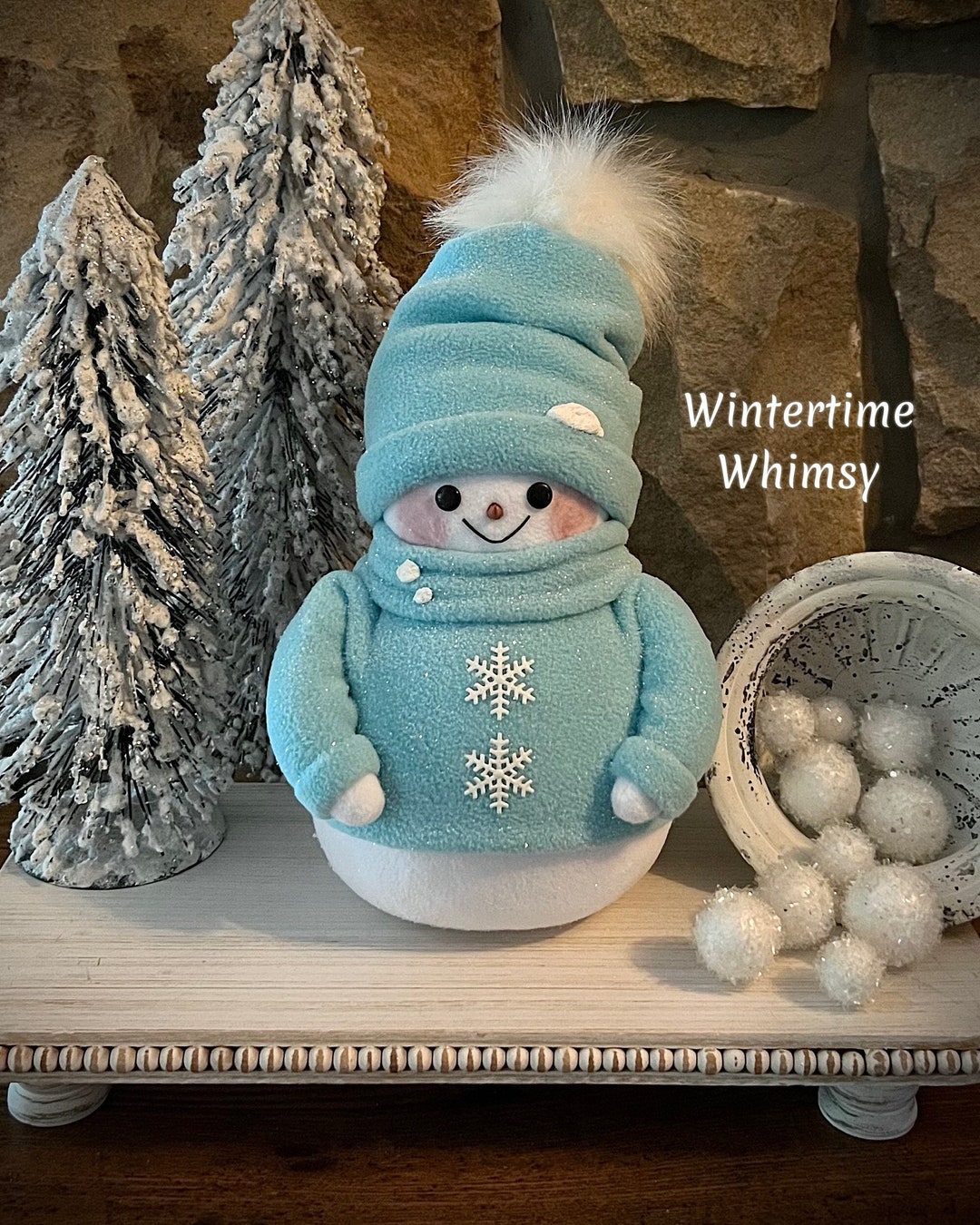Snowman in Aqua 11 X 7 X 7 - Etsy