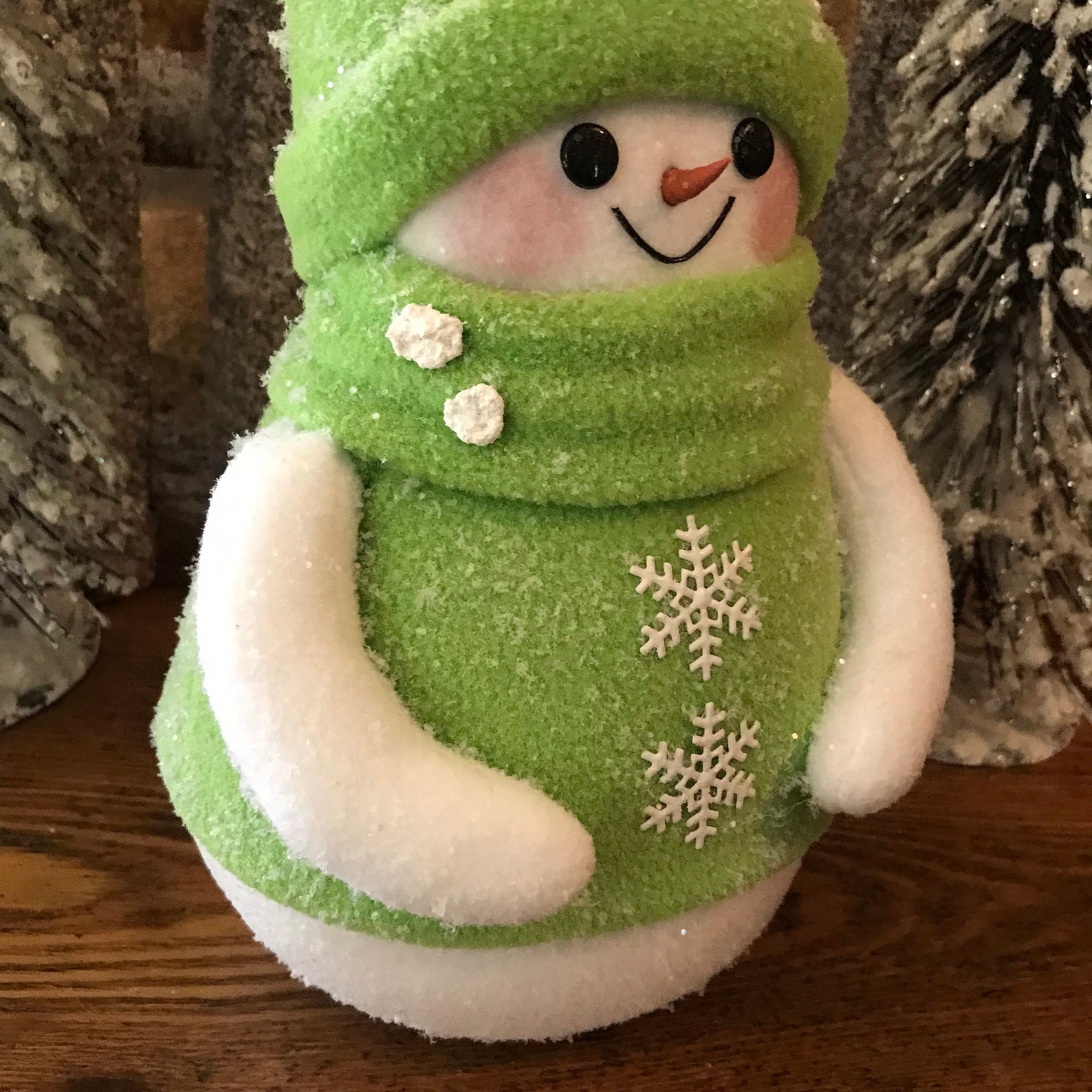 Snowman With Fleece Vest and Hat 11 X 6 X 6 - Etsy