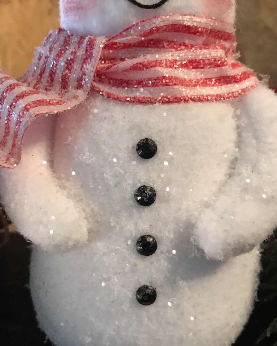 Snowman With Red and White Stripe Scarf and Top Hat - Etsy