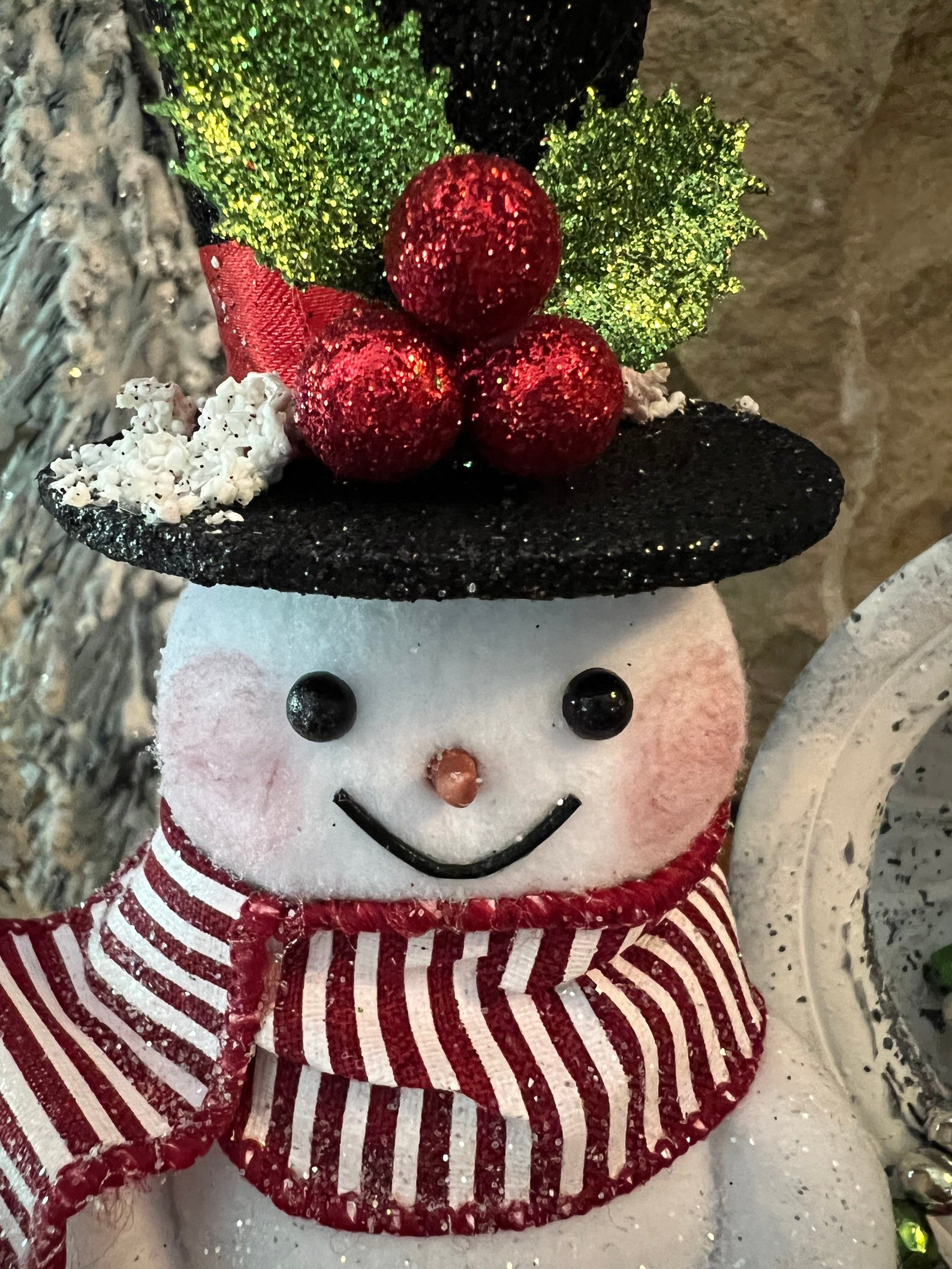 Snowman With Striped Wired Scarf and Top Hat 7.5 X 4 X 3 - Etsy