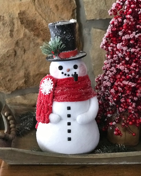 Snowman with Top Hat and Pipe | Etsy
