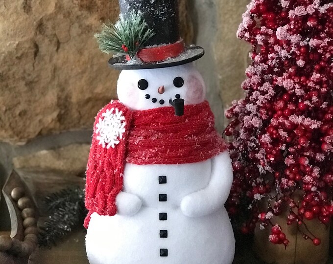 Snowman With Top Hat and Pipe - Etsy