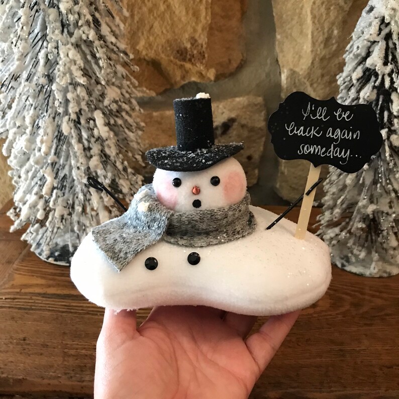 Melting Snowman Named Puddles 5 X 7 X 6 - Etsy