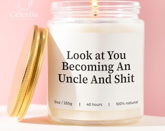 New Uncle Candle Gift, for Brother Gift, Pregnancy Announcement Gift ...