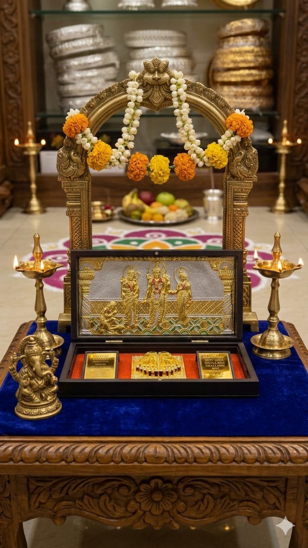 German Silver Ramar Gold God Paatham Leg Return Gift ,pooja Room Items ...