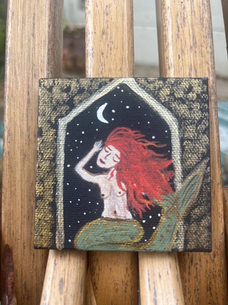 Red Haired Mermaid Painting - Etsy