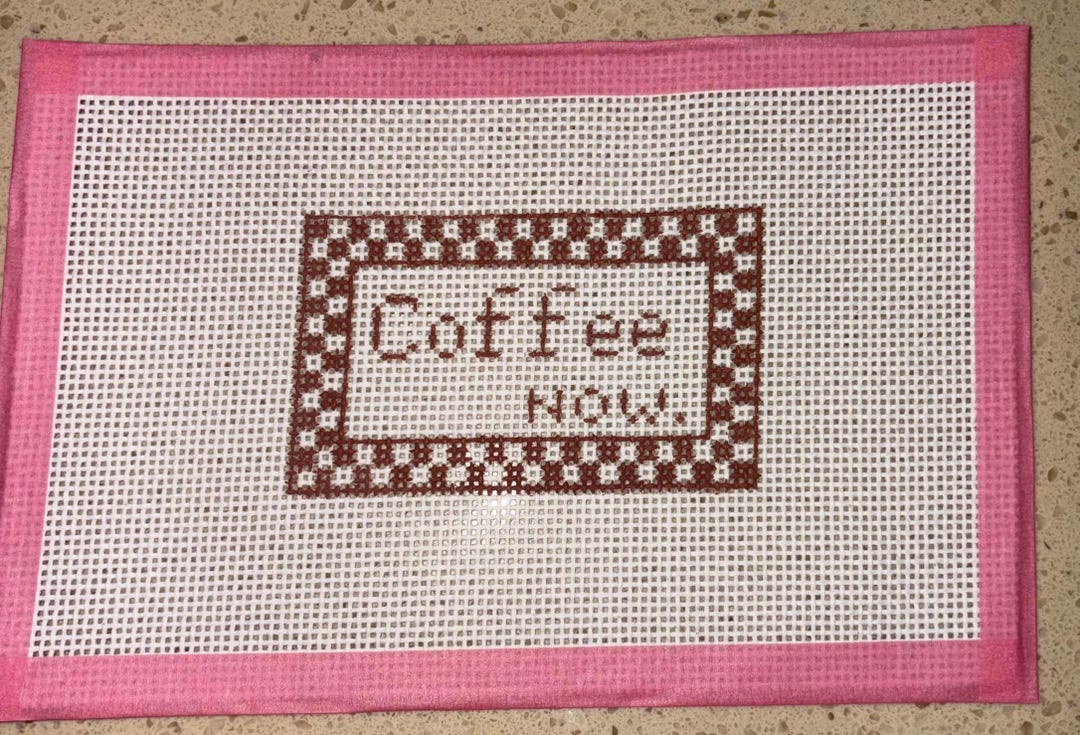 Coffee Now. Needlepoint Canvas - Etsy