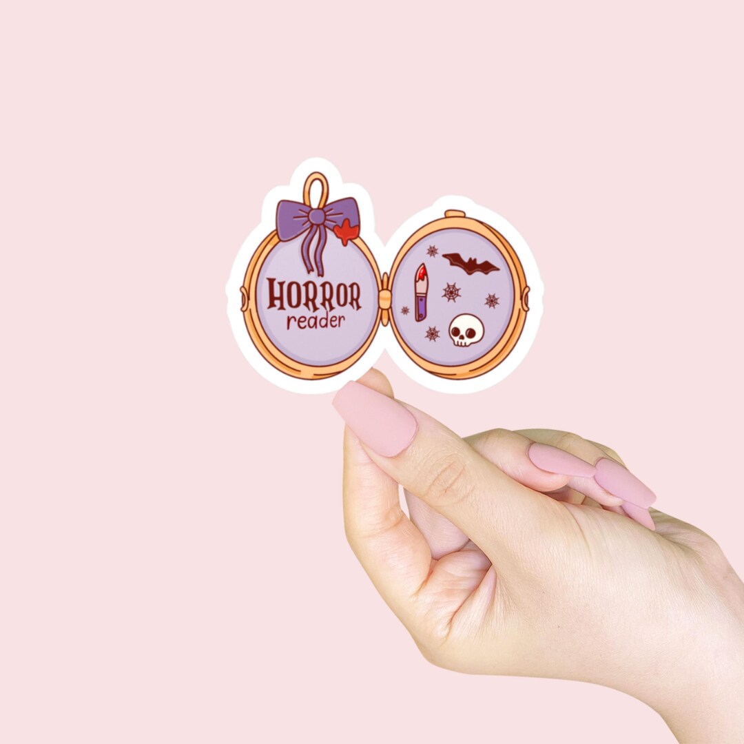 Horror Reader Locket Sticker, Crime Horror Thriller Bookish Sticker ...