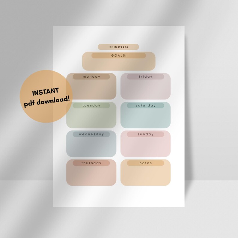 Undated Student Planner Printable: Weekly Academic Schedule (PDF ...