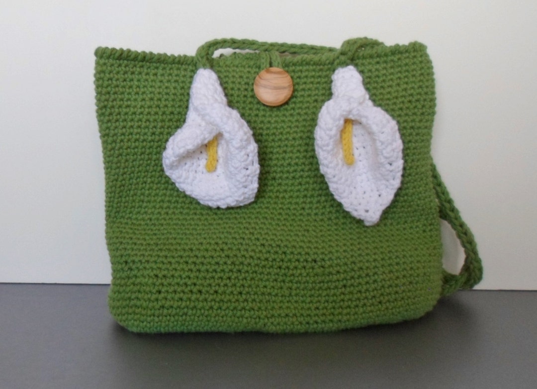 Crochet Pattern Calla Lily Flower Purse or Lariat With Optional Felting ...
