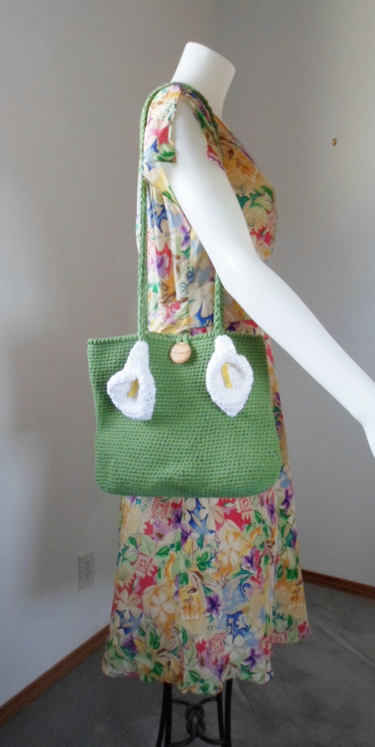 Crochet Pattern Calla Lily Flower Purse or Lariat With Optional Felting ...
