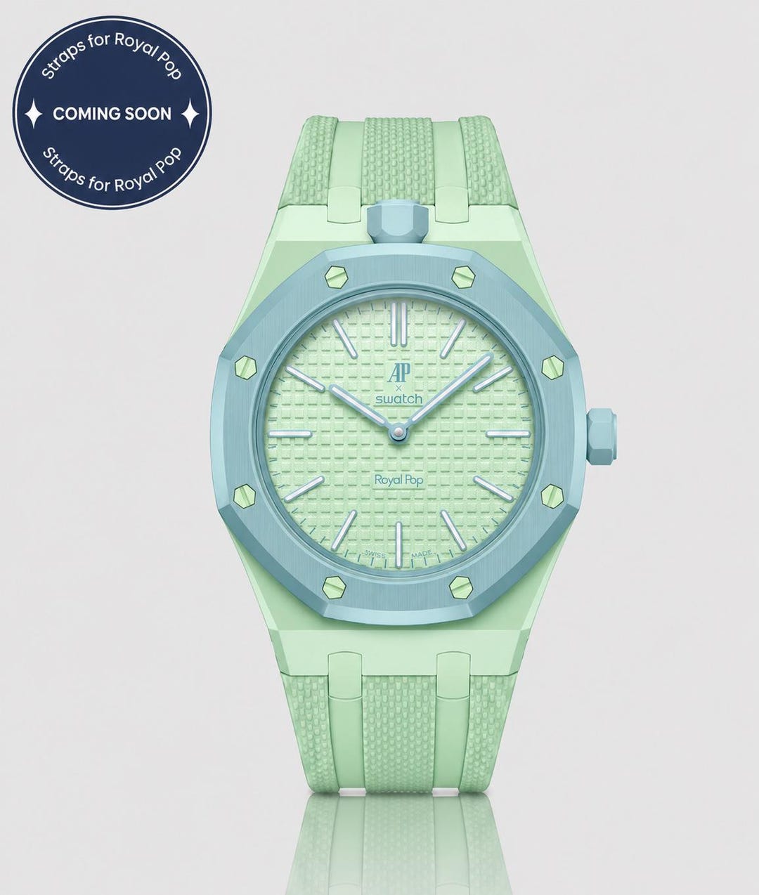 Watch Strap for AP X Swatch Royal Pop Watch Band Bracelet Blue Eight ...