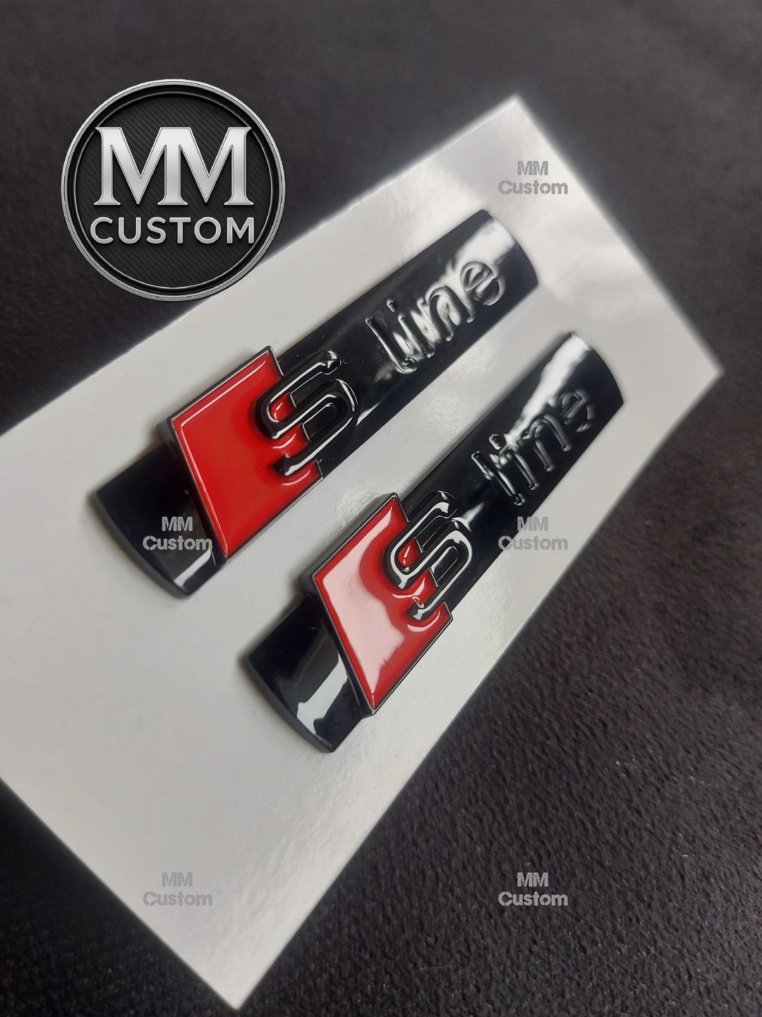 2x S-line Badges for Audi, Gloss Black - Fenders, Glossy Black, New ...