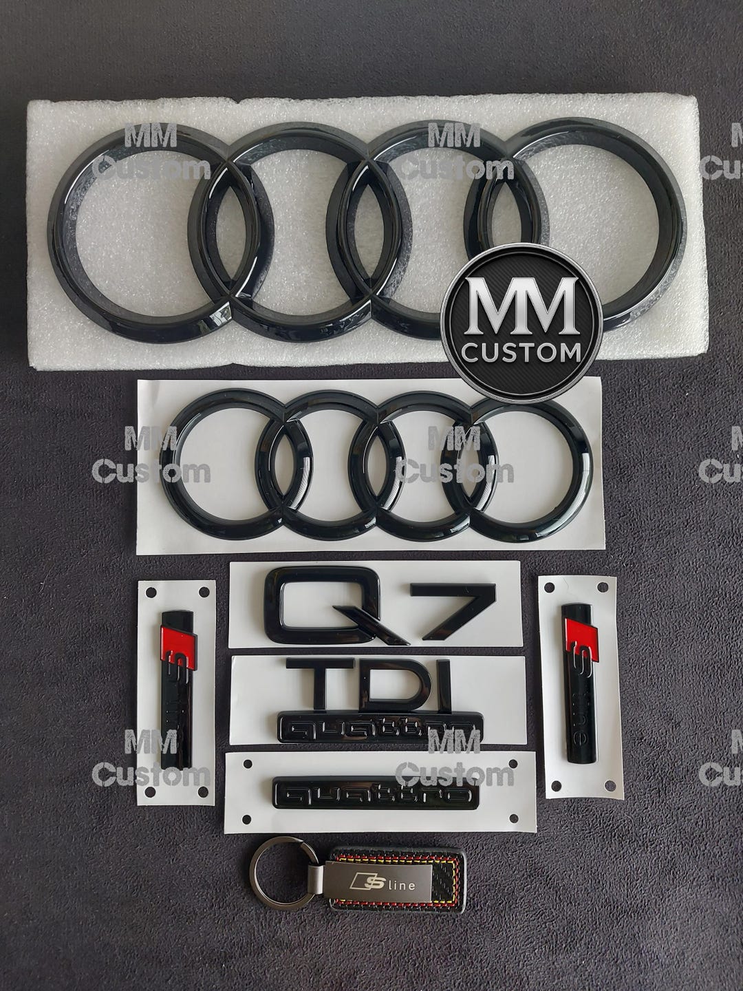 Q7 Gloss Black Quattro TDI Full Badges Package - 4L-4 M Complete Set ...