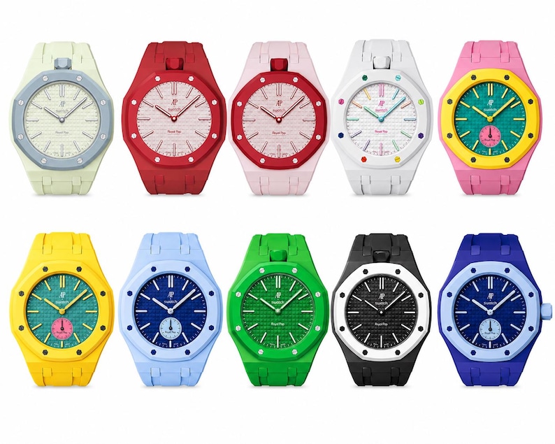 Watch Strap for AP X Swatch Royal Pop Watch Band Bracelet Blue Eight ...