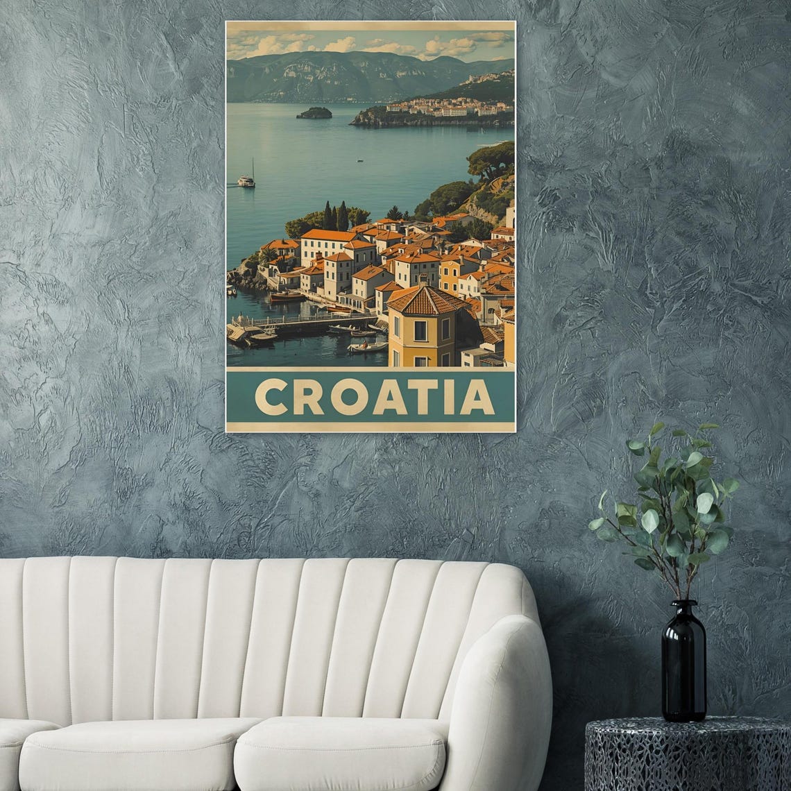 Vintage Croatia Poster - Retro Scenic Art Print - Museum Quality Wall ...