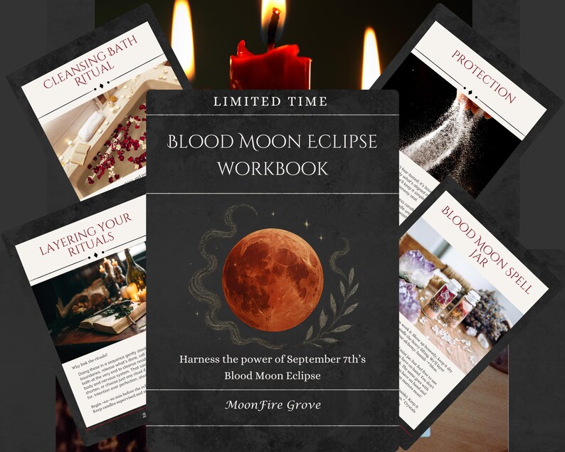 Blood Moon Eclipse Ritual Workbook 2025 | Full Moon Eclipse Guide Release & Transformation (66 ...