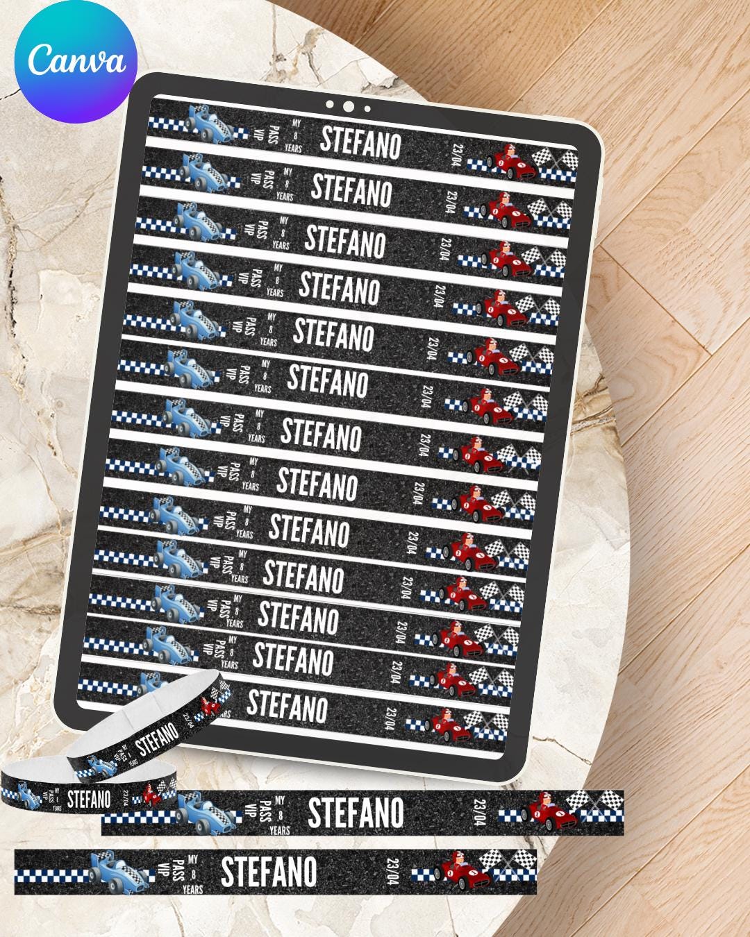 Tyvek Wristband Template Editable Canva | Digital Download | Customize ...
