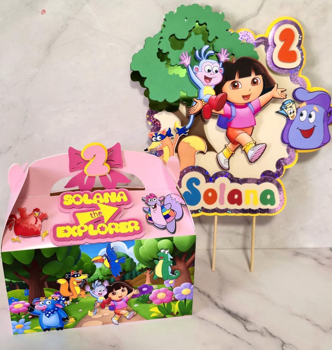 Dora the Explorer Custom Made 12pcs Goodie Bags & 1pc Cake Topper. - Etsy