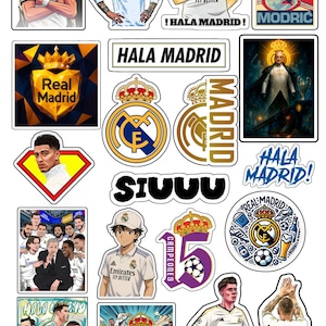 Real Madrid Stickers | Football Vinyl Decals | Waterproof Laptop & Car ...