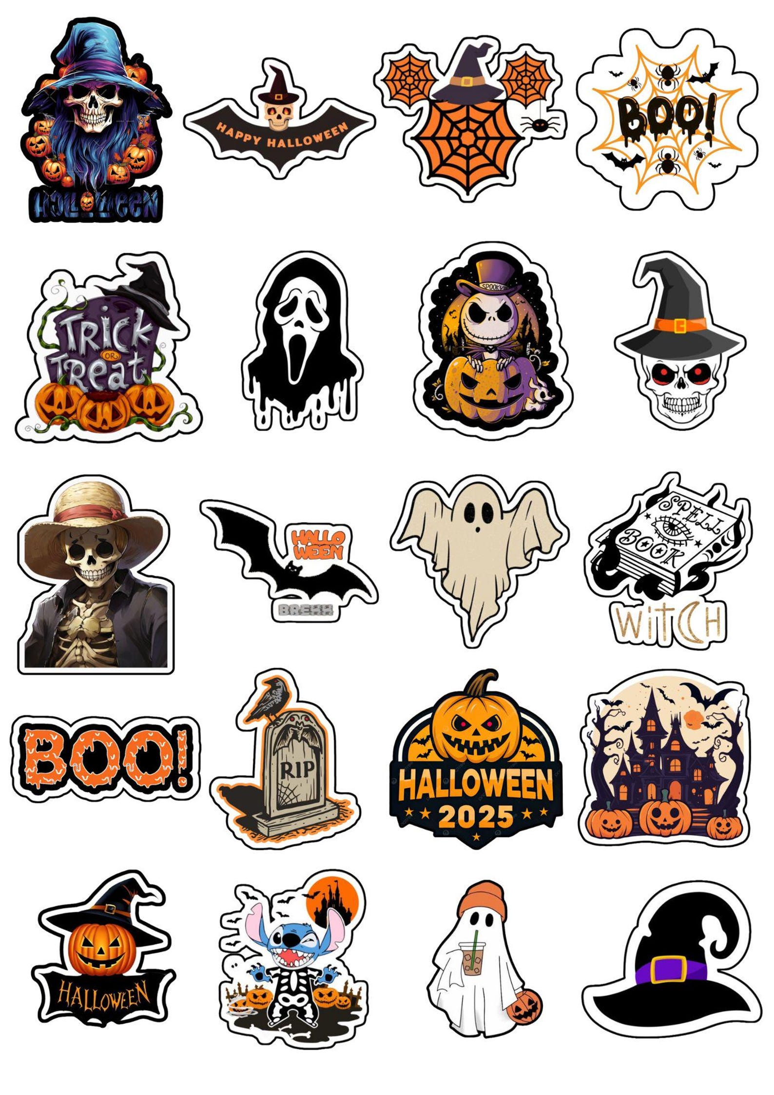 Halloween Stickers Pack – 20 Digital Spooky and Cute Stickers for ...