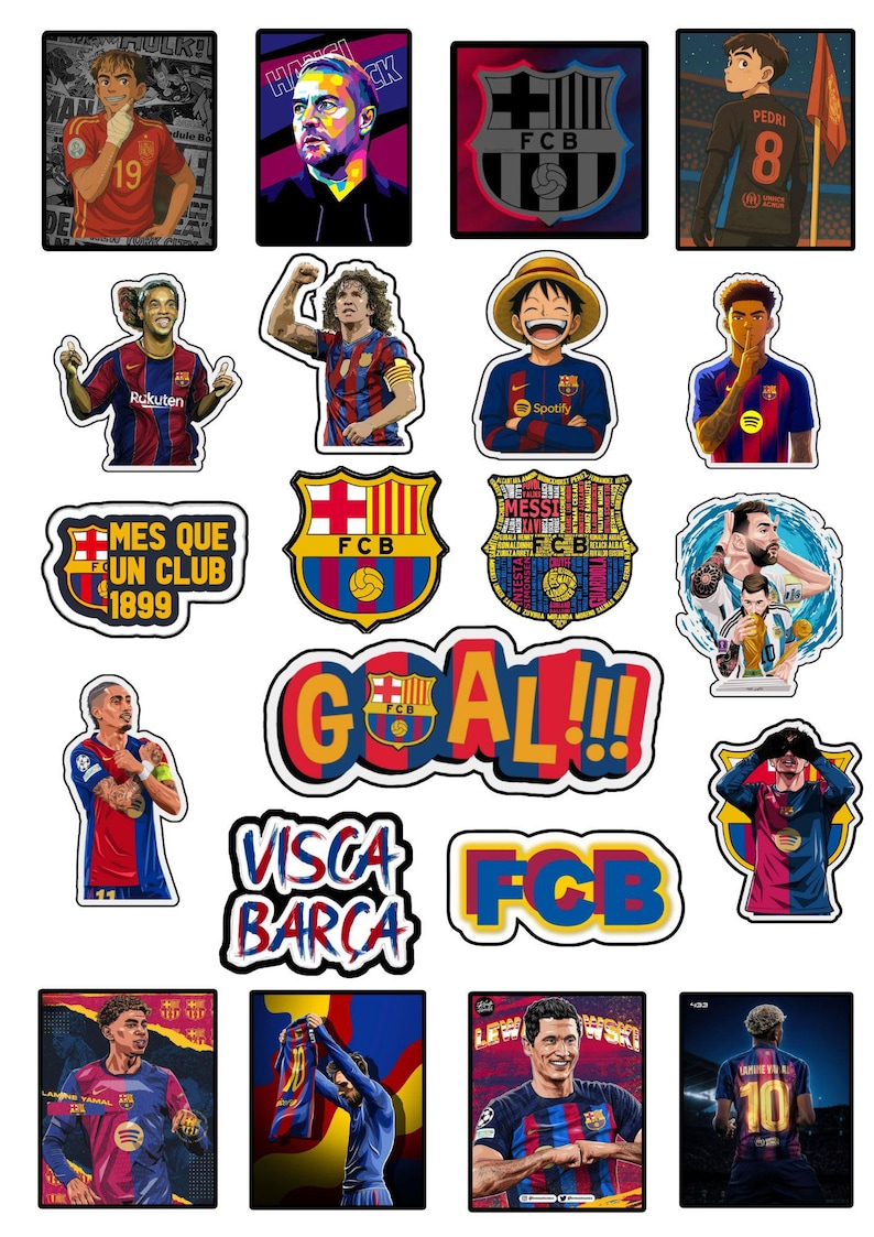 FC Barcelona Stickers | Barça Football Vinyl Decals | Waterproof Laptop ...