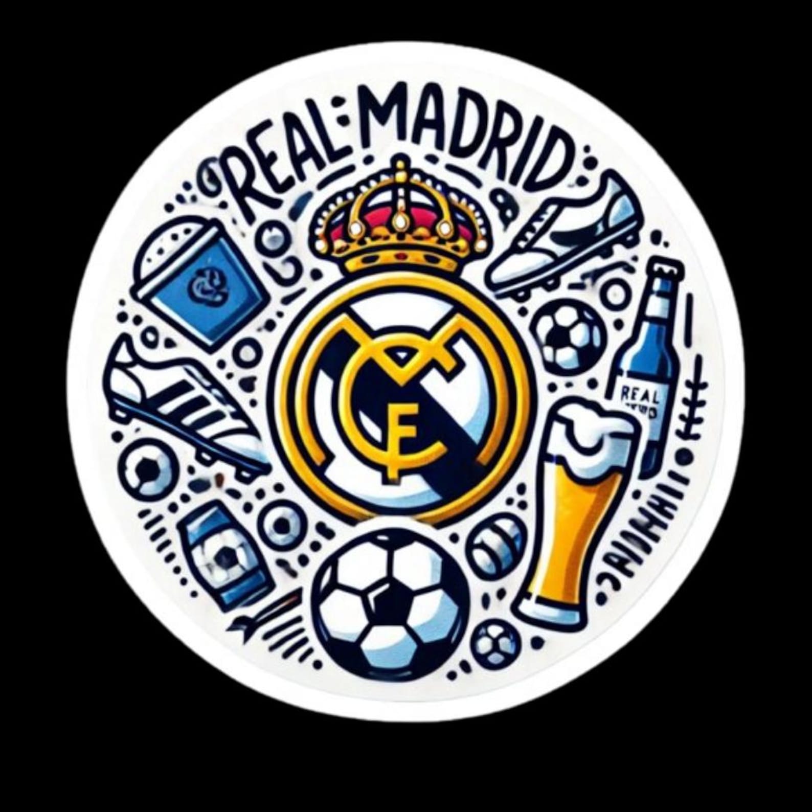 Real Madrid Stickers | Football Vinyl Decals | Waterproof Laptop & Car ...