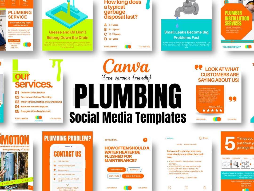 28 Plumbing Business Social Media Posts, Plumber Marketing, Orange ...