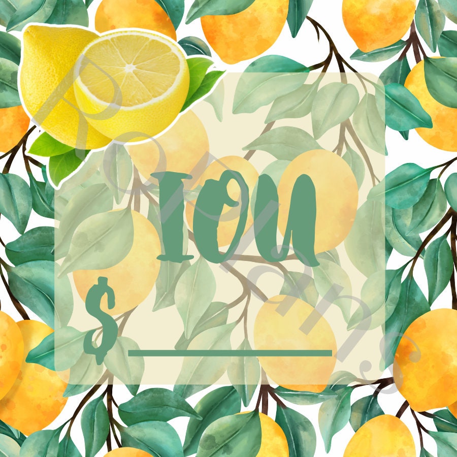 Fruit Themed IOU Slips Colorful, Cute Use in Savings Challenges - Etsy