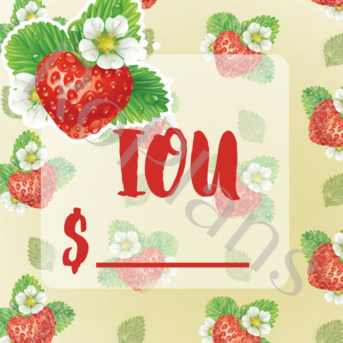 Fruit Themed IOU Slips Colorful, Cute Use in Savings Challenges - Etsy