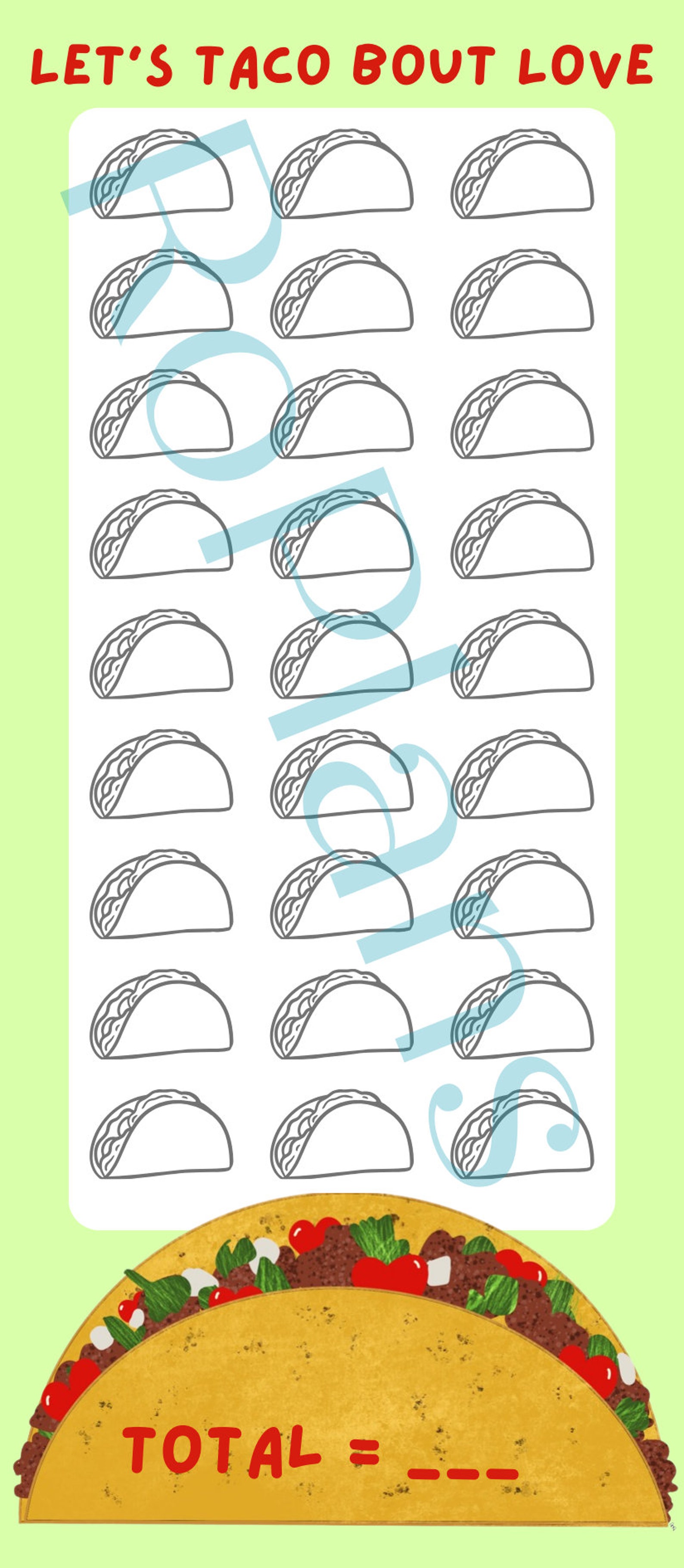 Let's Taco Bout Love - Printable Taco Savings Challenge Set of 3 - Etsy