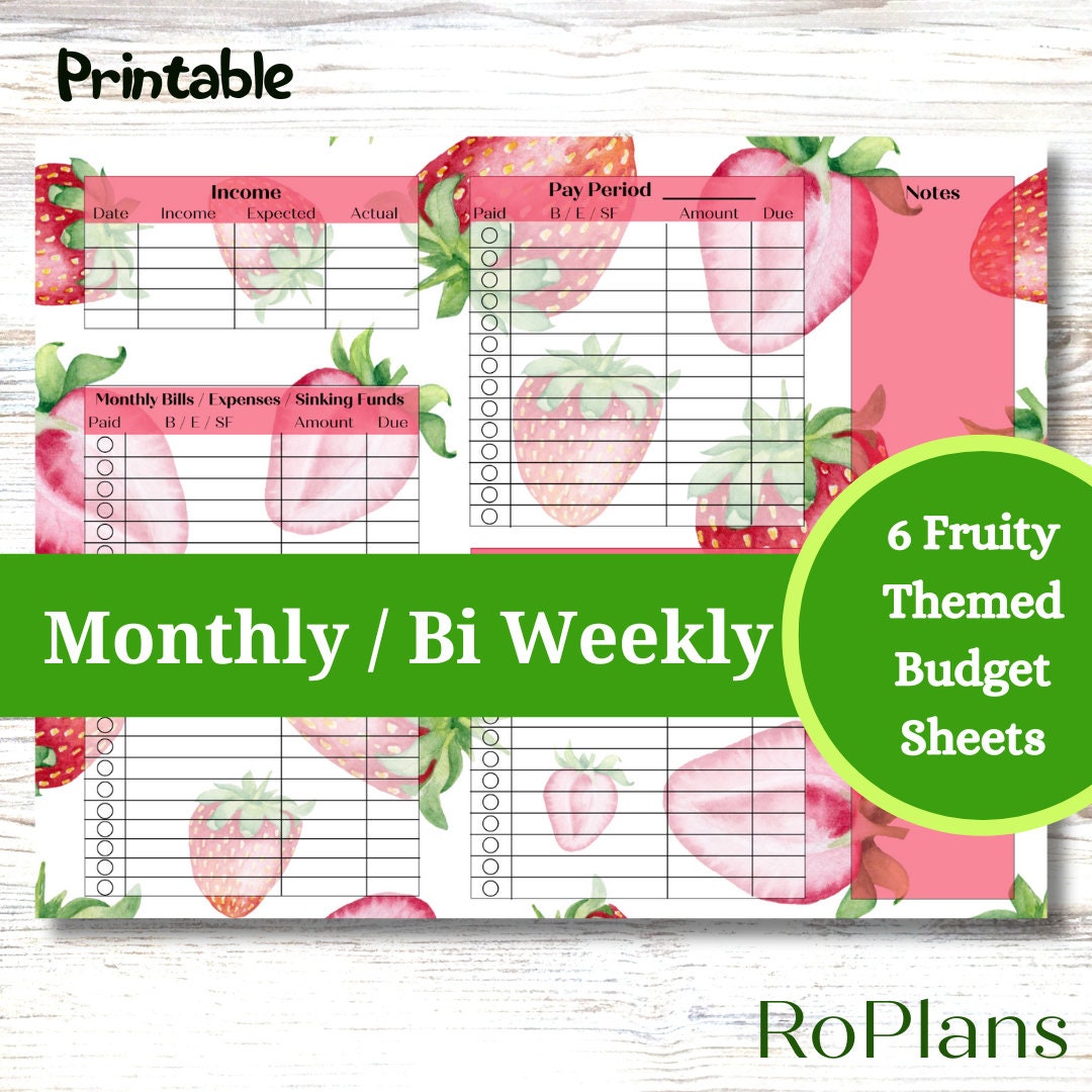 Fruitful Finances: Bi-weekly Budget & Bill Tracker Bundle - Printable ...