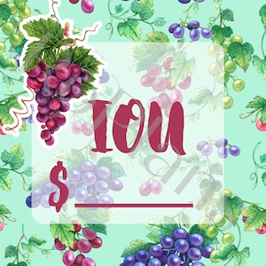 Fruit Themed IOU Slips | Colorful, Cute | Use in Savings Challenges - Etsy