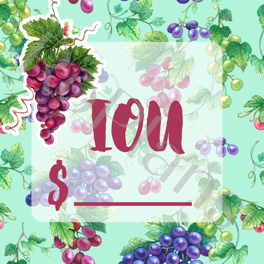 Fruit Themed IOU Slips Colorful, Cute Use in Savings Challenges - Etsy