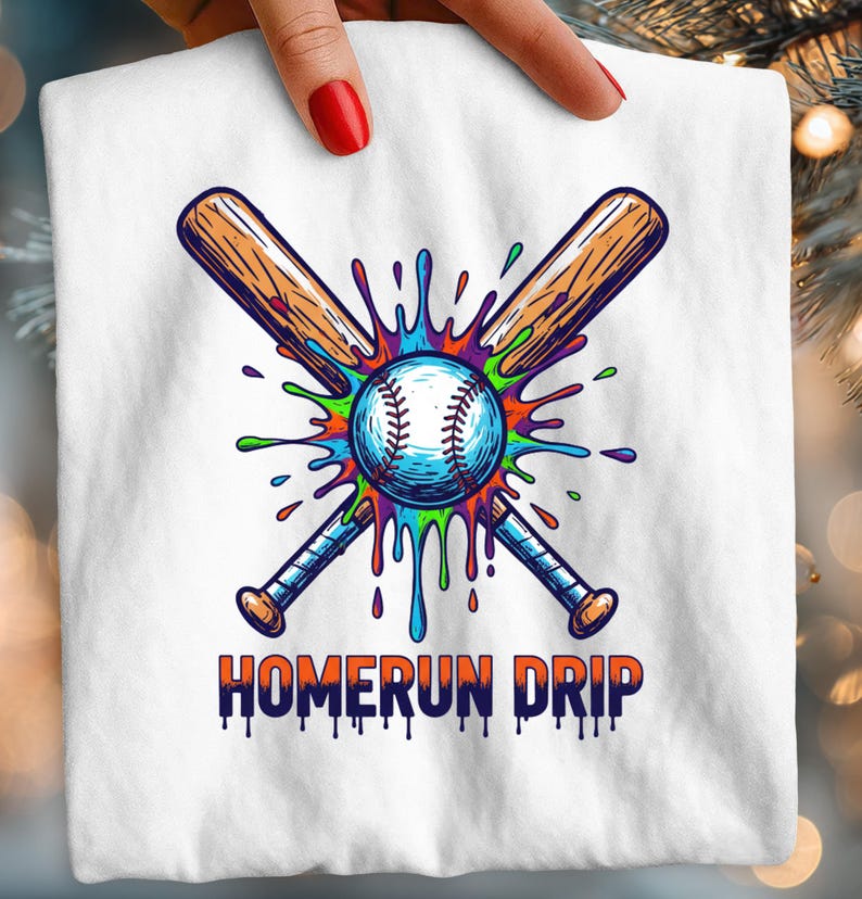 Homerun Drip PNG, Splatter Baseball Sublimation Design, Crossed Bats ...