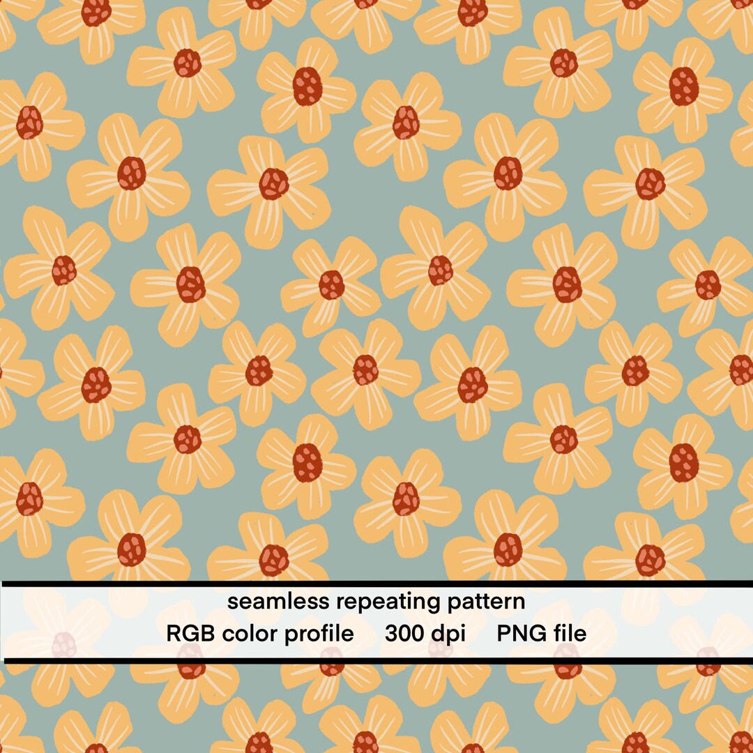 Daisy Seamless Pattern | Boho Floral Digital Design | Flower ...