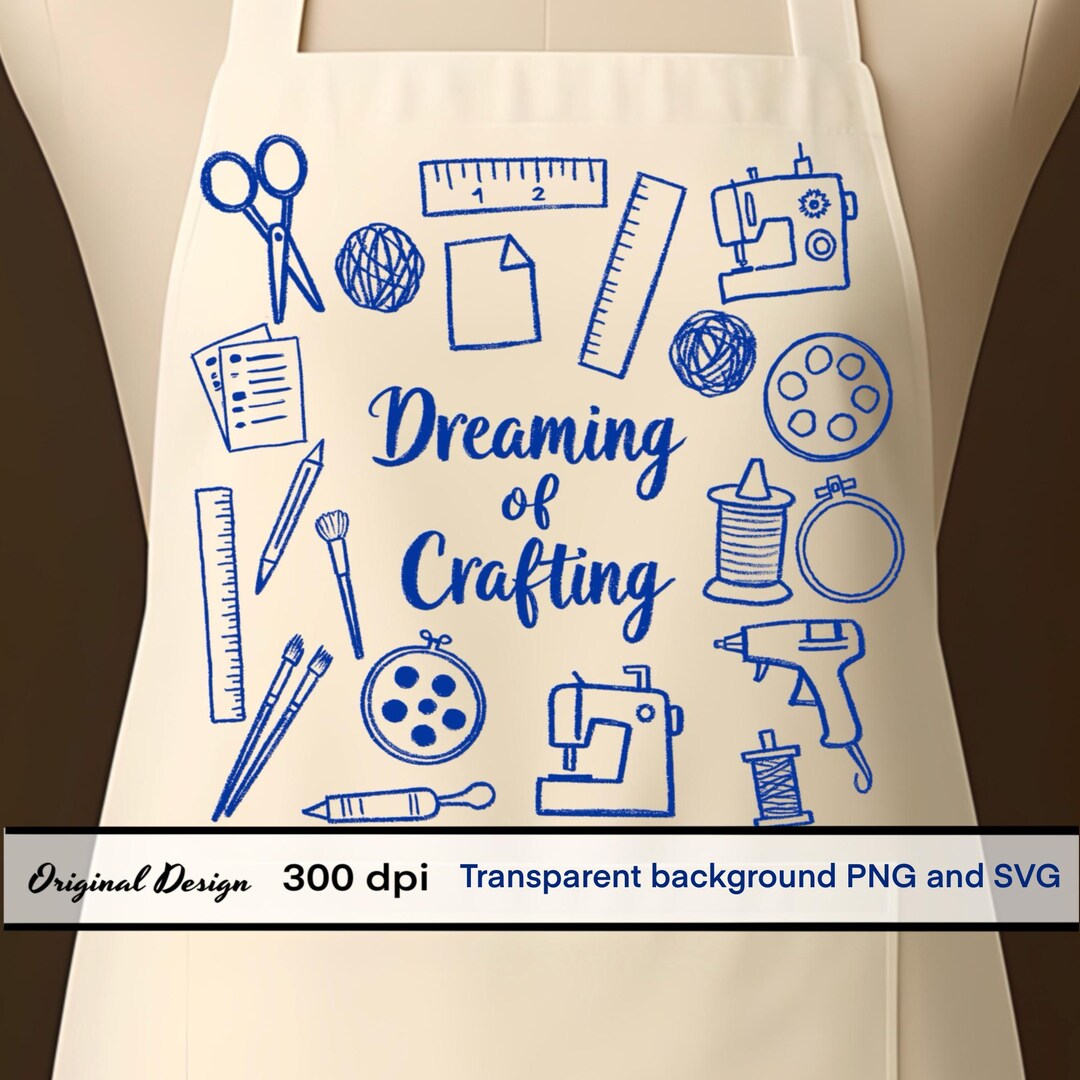Crafting Doodle SVG & PNG | Sewing Art Supplies (digital Download) - Etsy