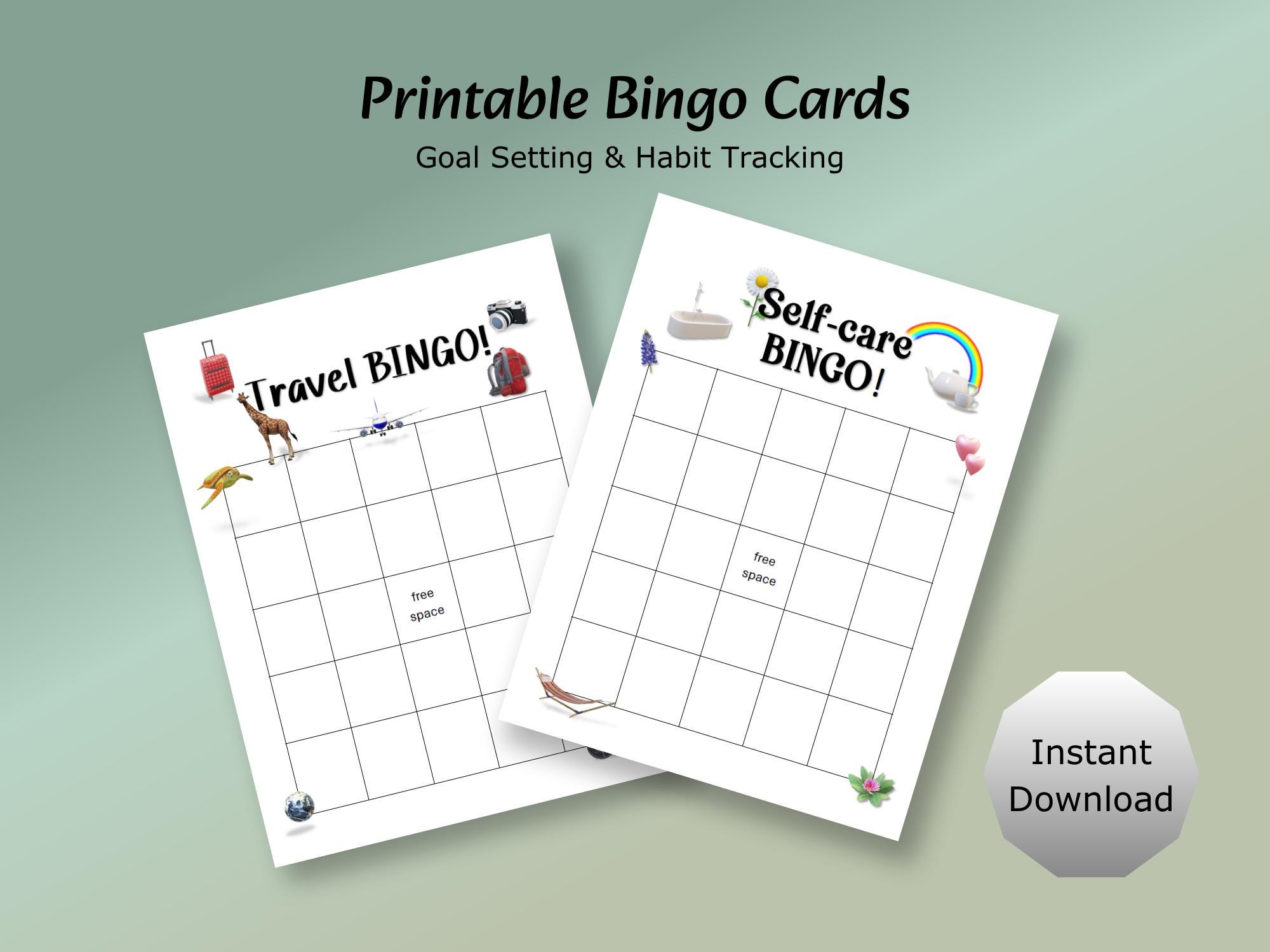 Printable Bingo Cards | Goal Setting & Tracking, ADHD Habits, Routine ...